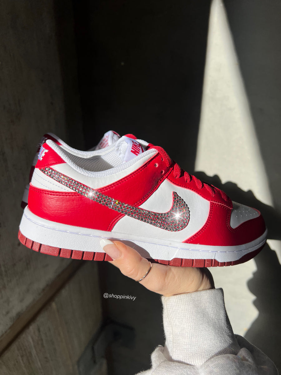 Red Swarovski Womens Nike Dunk Shoes – Pink Ivy