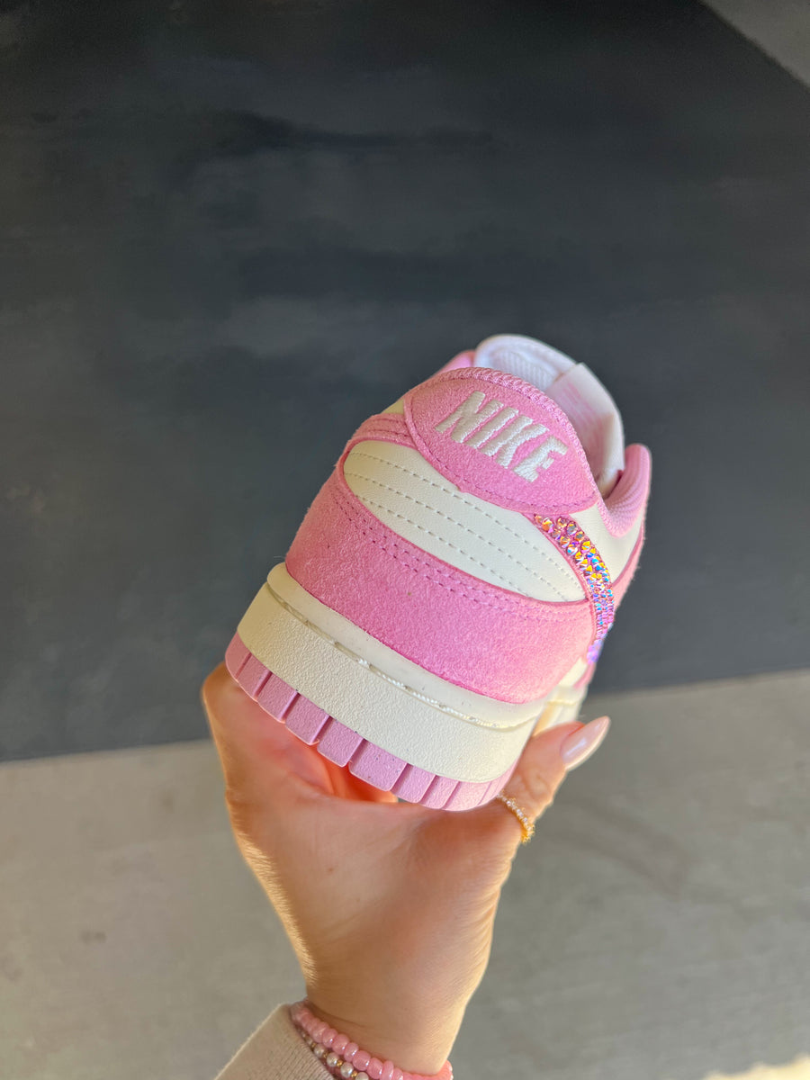 Pink Suede Swarovski Womens Nike Dunk Shoes – Pink Ivy
