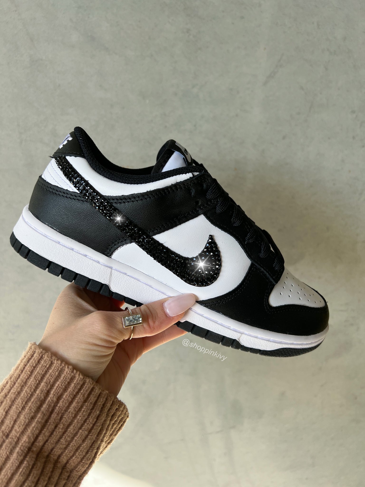 Panda Swarovski Womens Nike Dunk Shoes – Pink Ivy